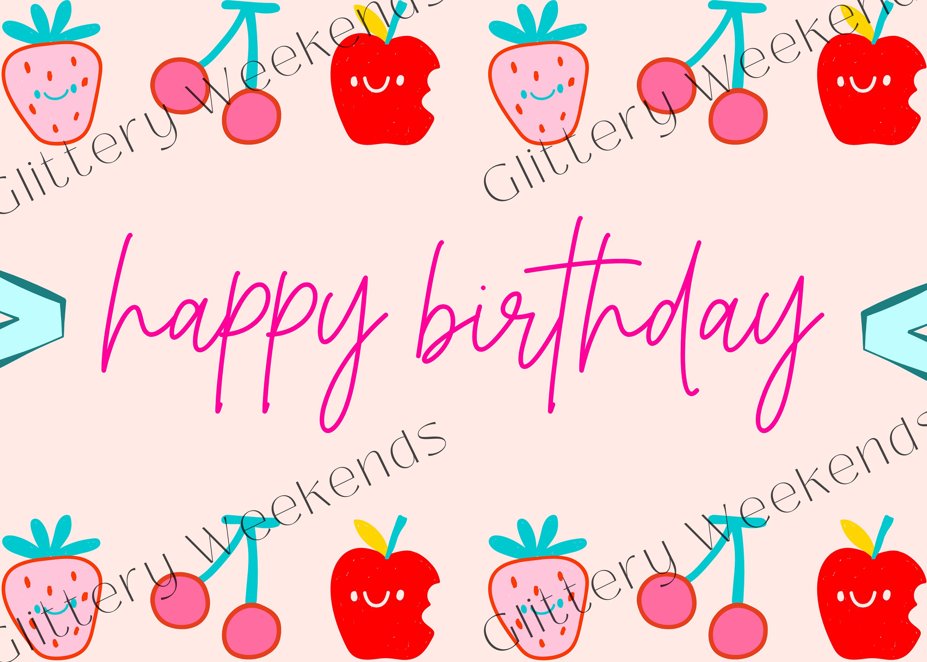 Fruit Snacks Printable Birthday Gift Tag, Instant Download Birthday ...