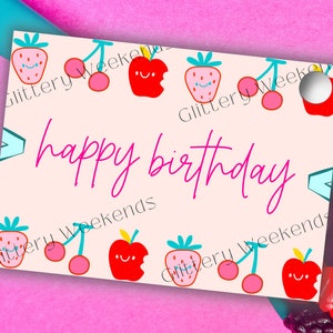 Fruit Snacks Printable Birthday Gift Tag, Instant Download Birthday ...