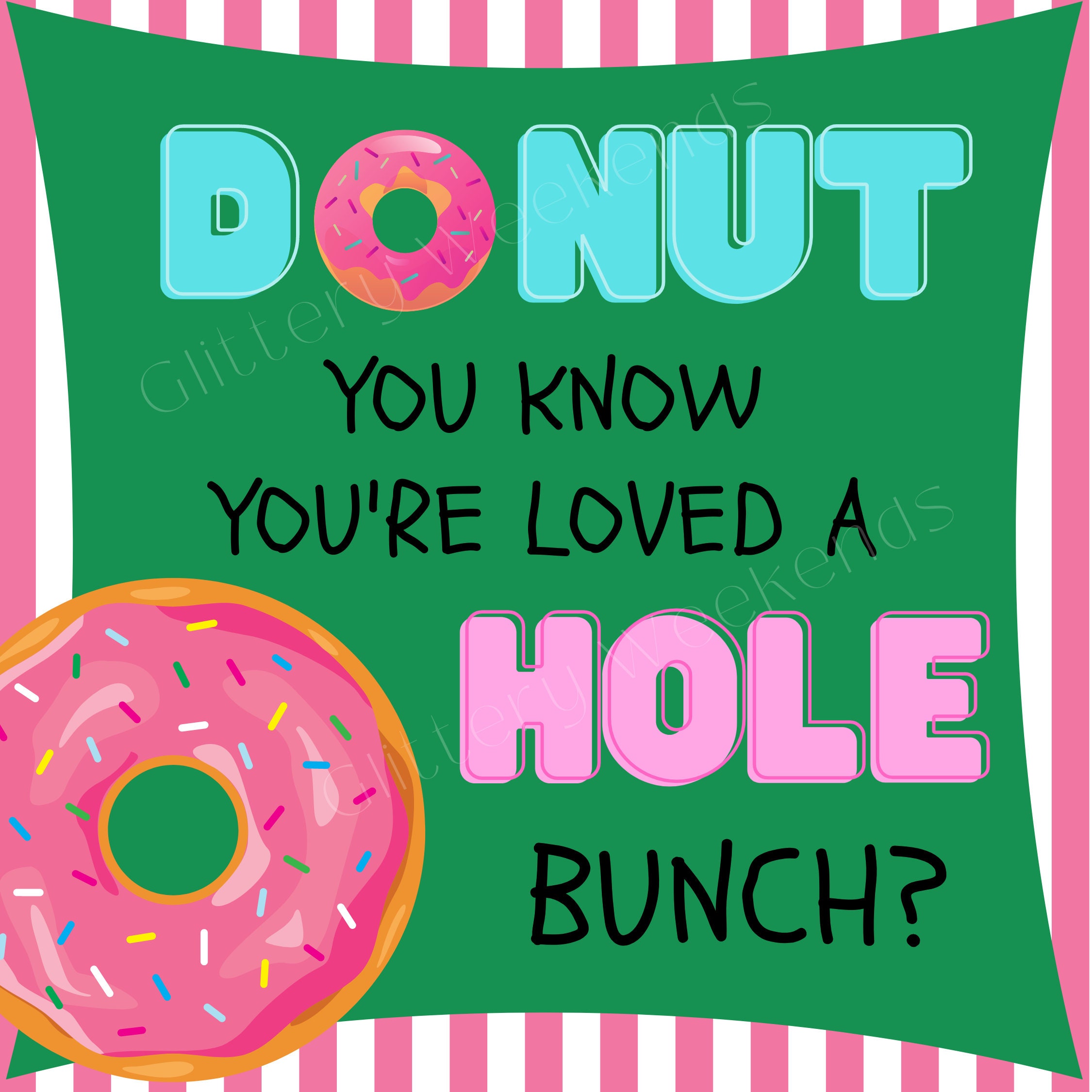 Printable Donut Gift Tag, Instant Download Teacher or Neighbor Gift Tag ...