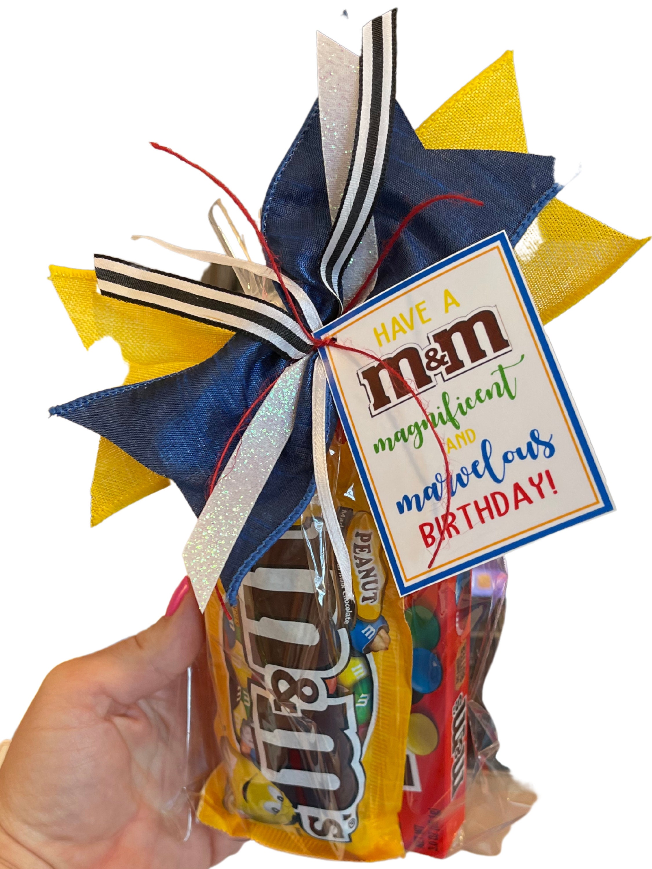 Printable M&M Tag, Instant Download Teacher or Neighbor Birthday Gift ...