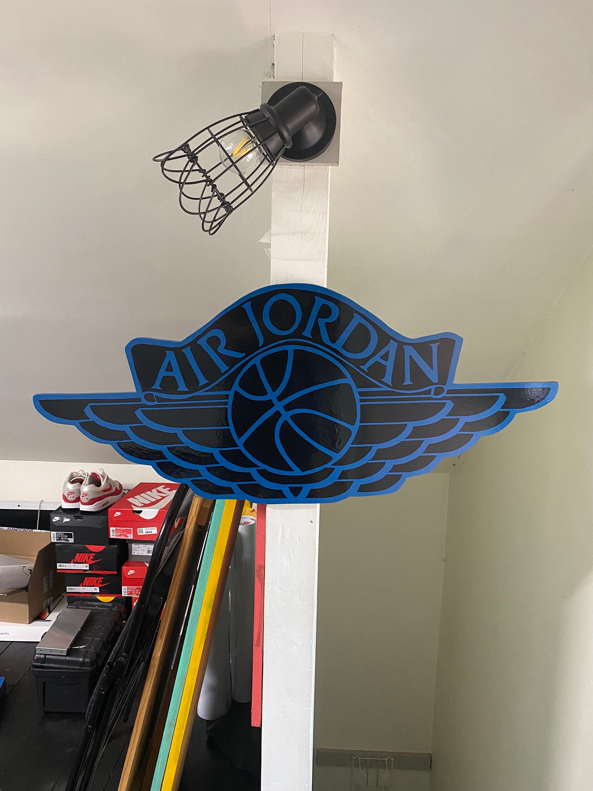 Air Jordan Wing Sign Royal Hand-painted Hand-painted - Etsy