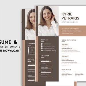 Beige Modern Simple Professional Resume Template, Digital Download ...