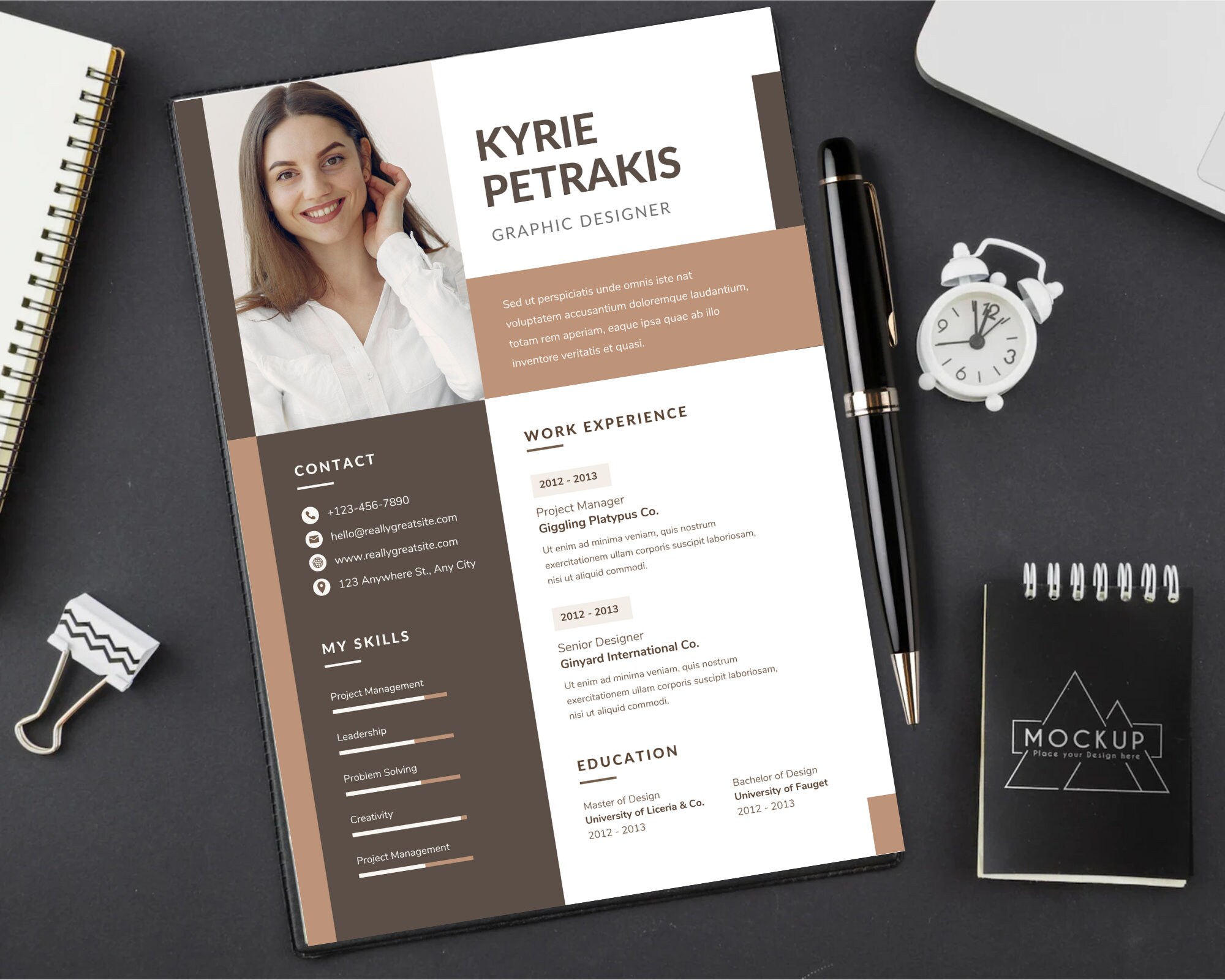 Beige Modern Simple Professional Resume Template, Digital Download ...
