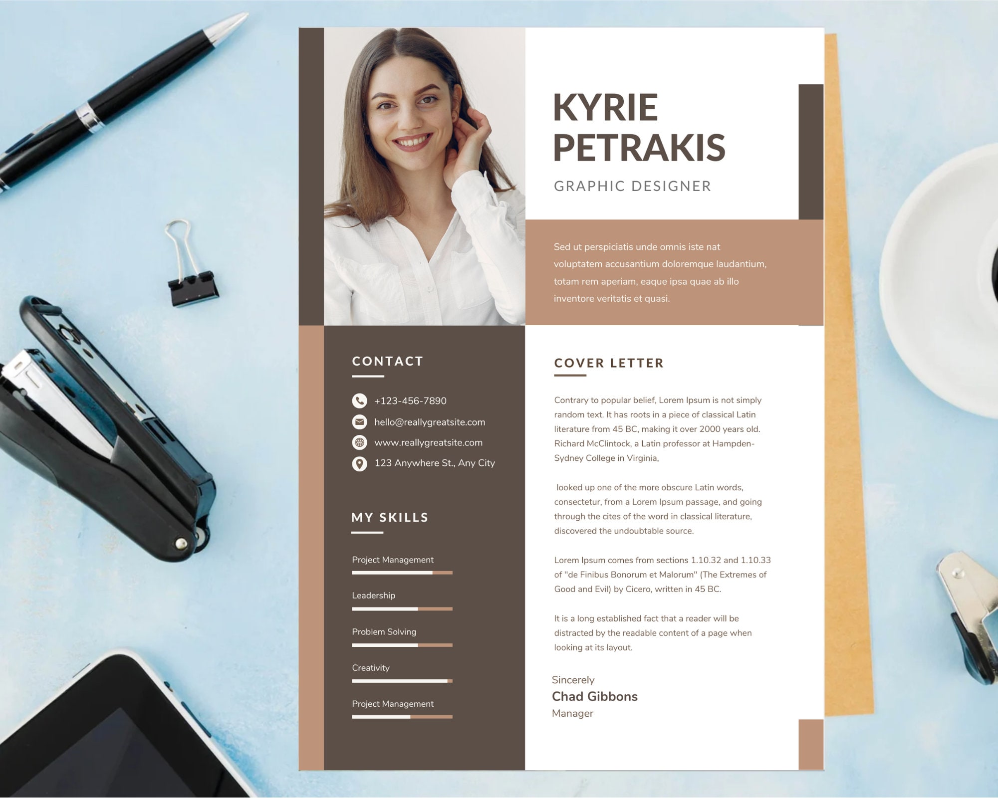 Beige Modern Simple Professional Resume Template, Digital Download ...
