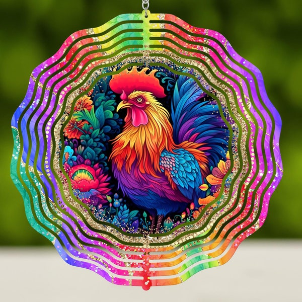 Rooster Wind Spinner Png - Etsy