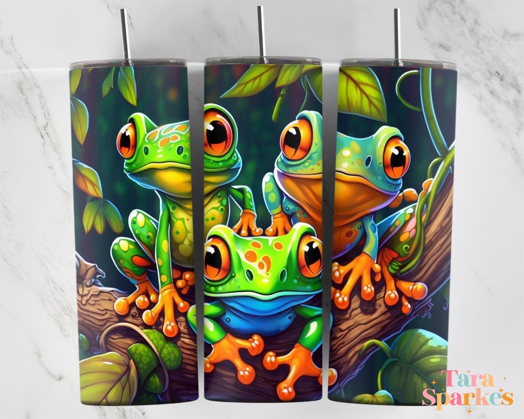 Trio Frogs Big Eyes Staring at Front 134 20oz Kids Tumbler Sublimation ...