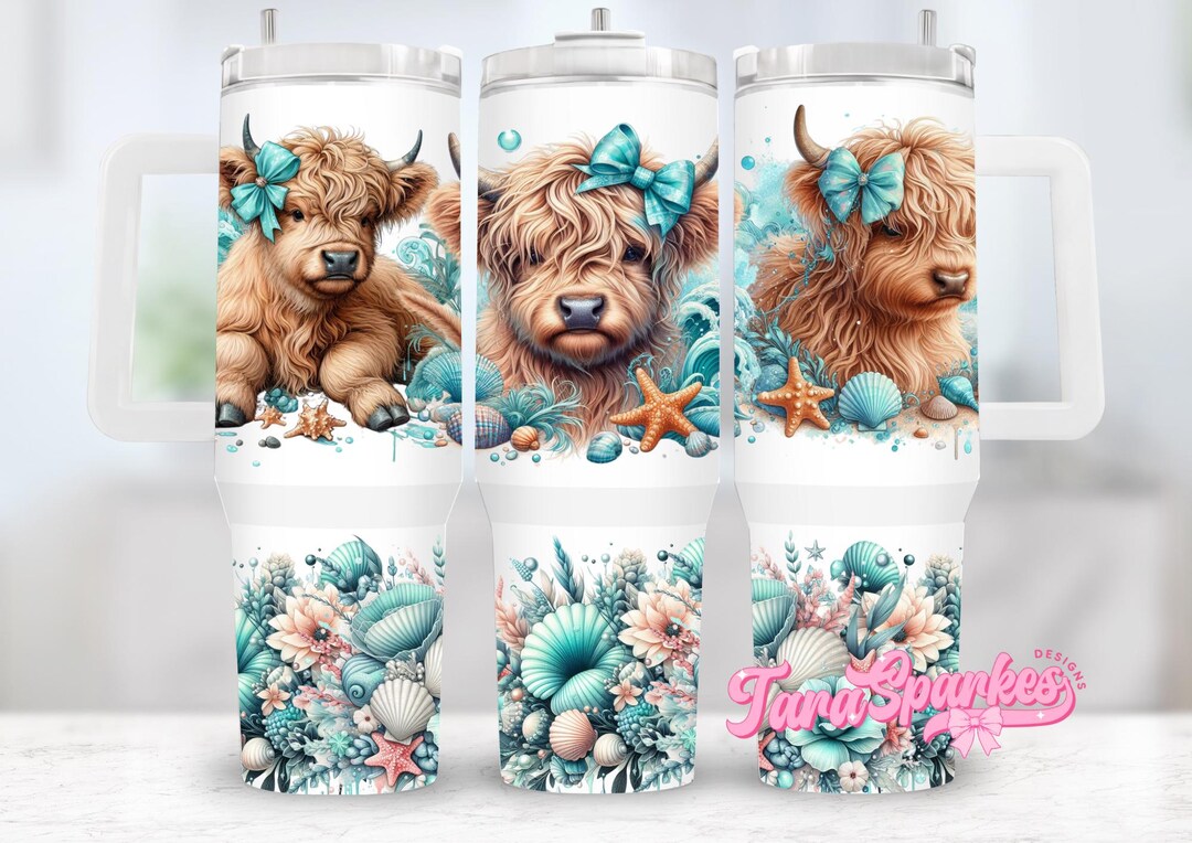 Highland Cow 40oz Tumbler Wrap PNG | Tara Sparkes Exclusive Design ...