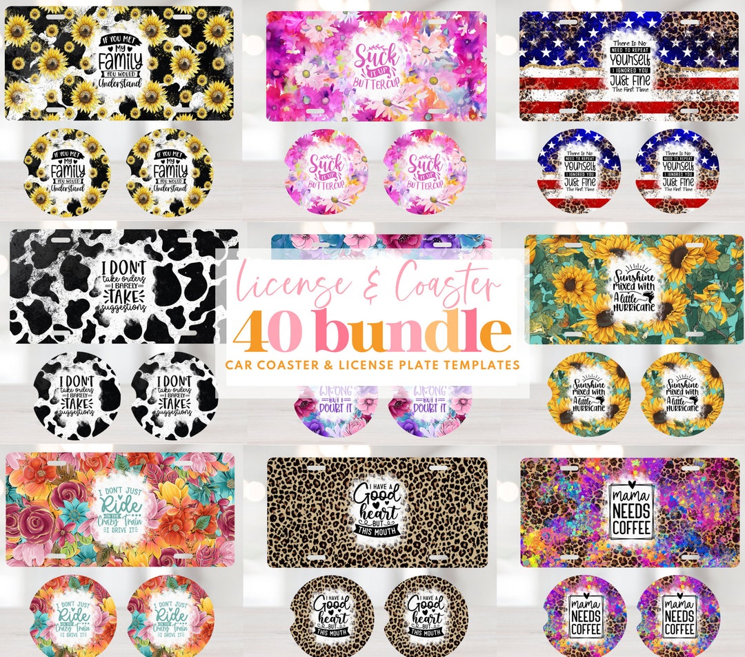 40+ Sassy License Plate & Car Coaster Sublimation Design, Car Coaster ...