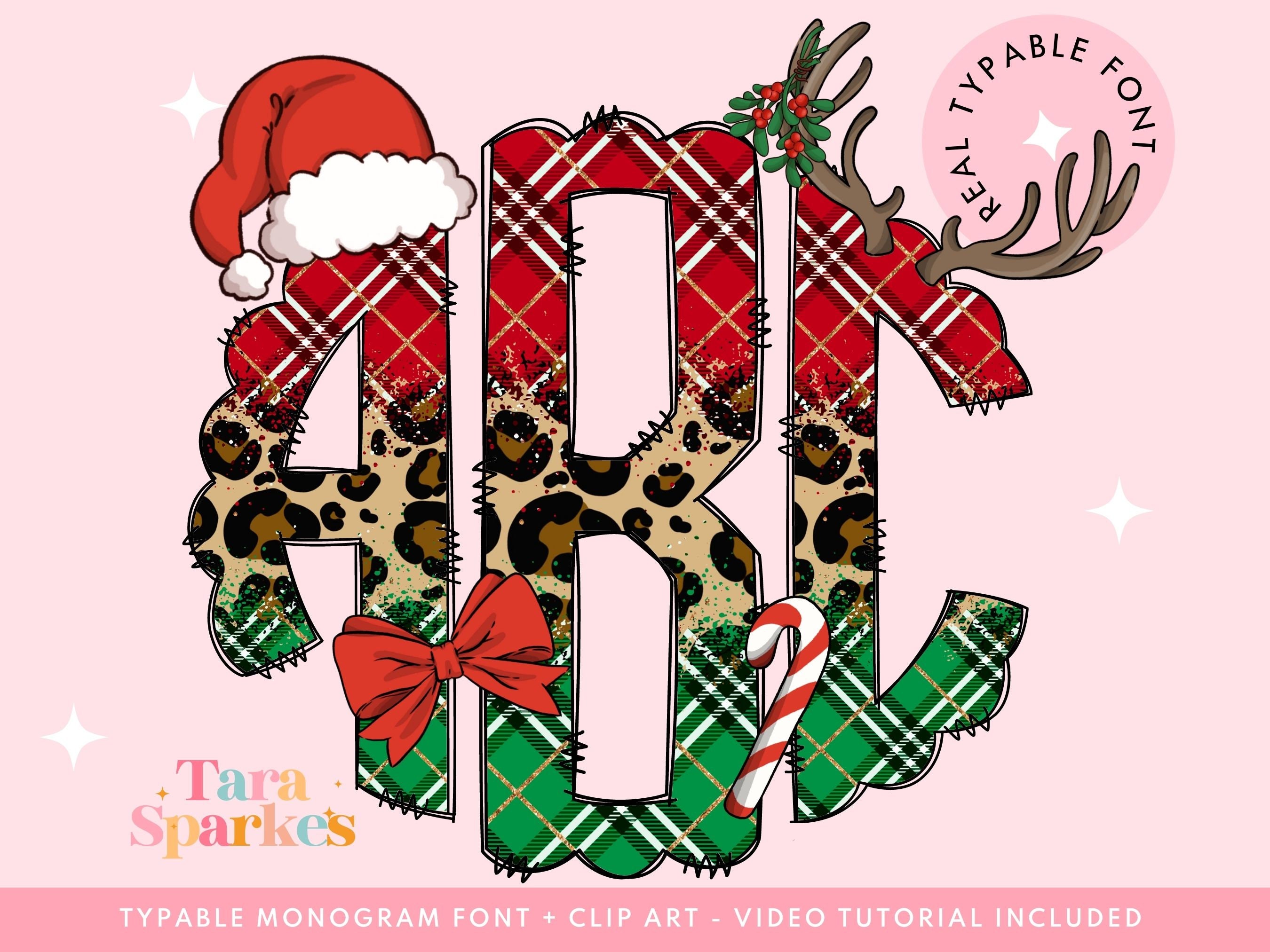 TYPABLE Monogram Font & Matching Clip Art Bundle Sublimation - Etsy