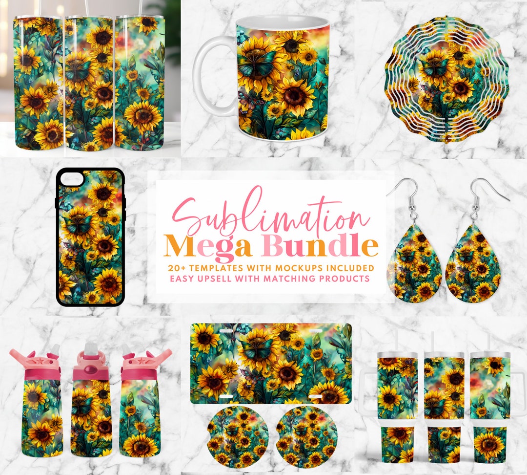 Butterfly Sublimation Template Bundle, Key Fob, Car Coaster, Phone Case ...