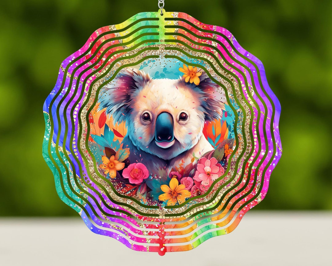 Koala Wind Spinner Sublimation Design Template, 10 Inch Round Hanging ...