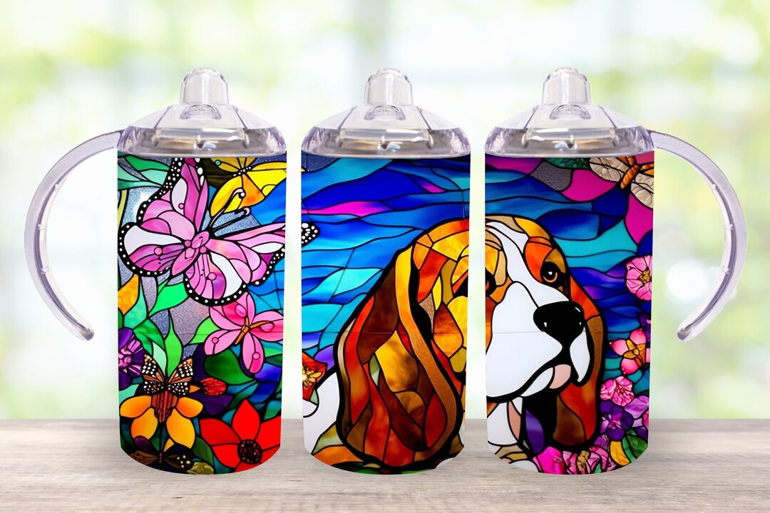 Beagle in Stained Glass Sippy Cup Sublimation Designs Tumbler - Etsy