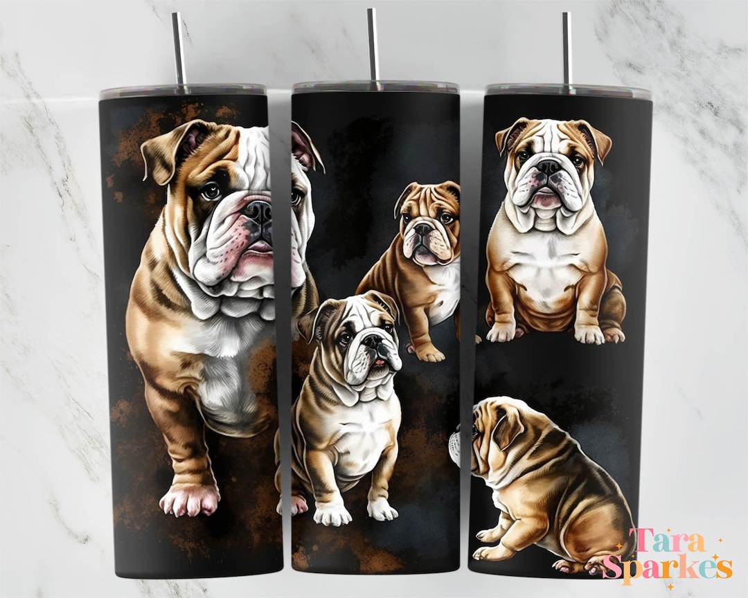 Bulldogs Clip Art Dark Background 20 Oz Skinny Tumbler Sublimation ...