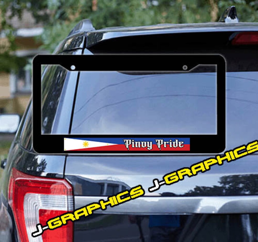 License Plate Frame Pinoy Pride Philippine Flag Weatherproof Black ...