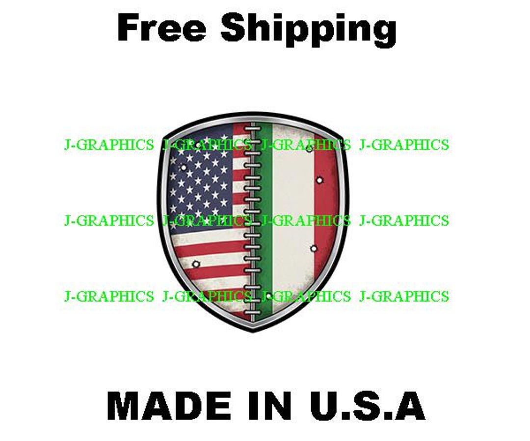 American Italy Italian Flag Vinyl Decal: Car, Laptop, Toolbox Sticker ...