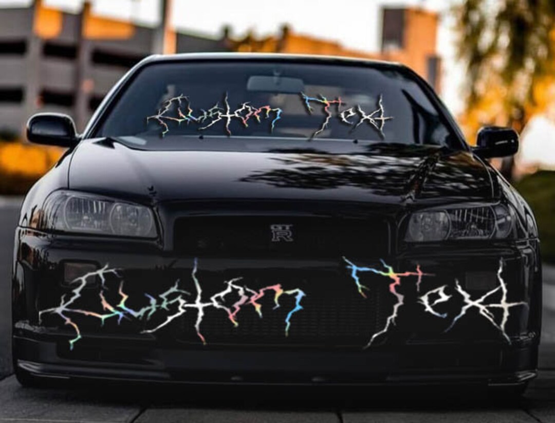 Custom Text Windshield Decal: Scary JDM Style Car Banner - Etsy