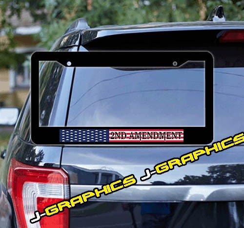 2nd Amendment With American Flag License Plate Frame USA - Etsy