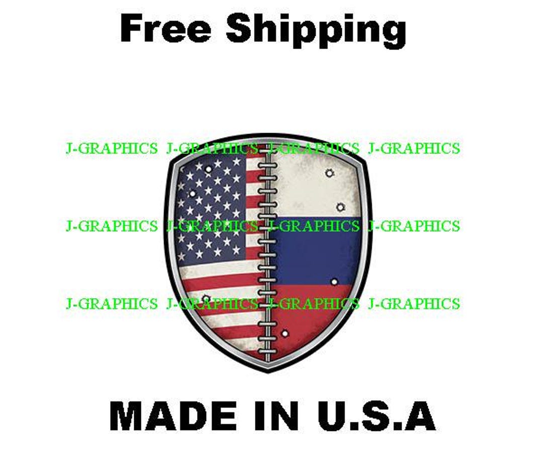 American Russian Russia Flag Vinyl Decal: Car, Laptop, Toolbox Sticker ...
