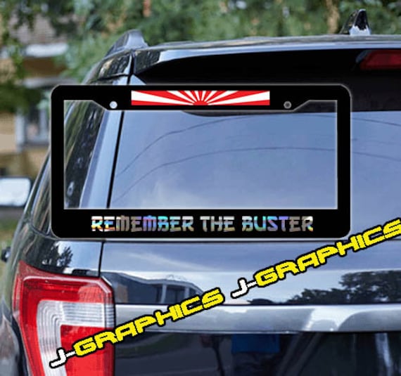 License Plate Frame Remember the Buster Oil Slick Letters - Etsy