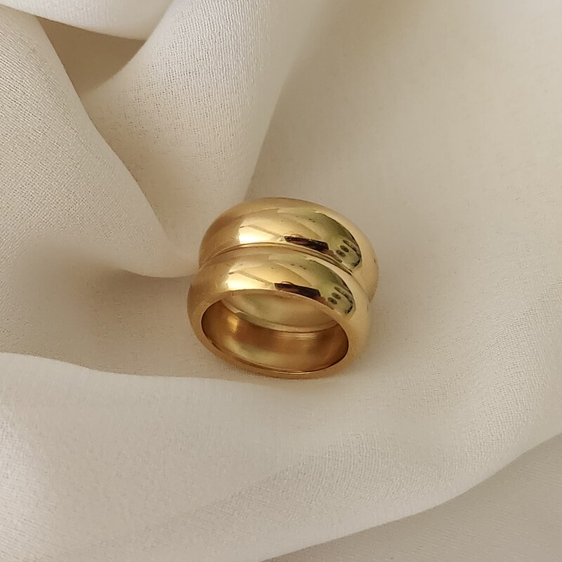 Large Gold Chunky Rings - Etsy