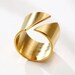 Trendy Modern Wrap Wide Ringcool Chunky Large Gold Ringshigh - Etsy