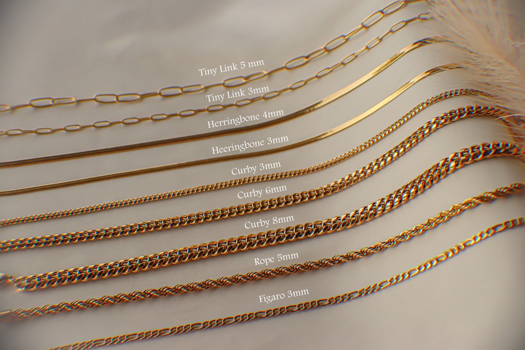 STAINLESS STEEL Chain Necklace,waterproof Cable Chain,paperclip Chain ...