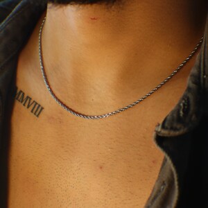 Men's Chain Necklace, Rope Chain Necklace, Waterproof Stainless Steel ...