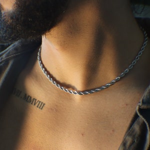 Men's Chain Necklace, Rope Chain Necklace, Waterproof Stainless Steel ...