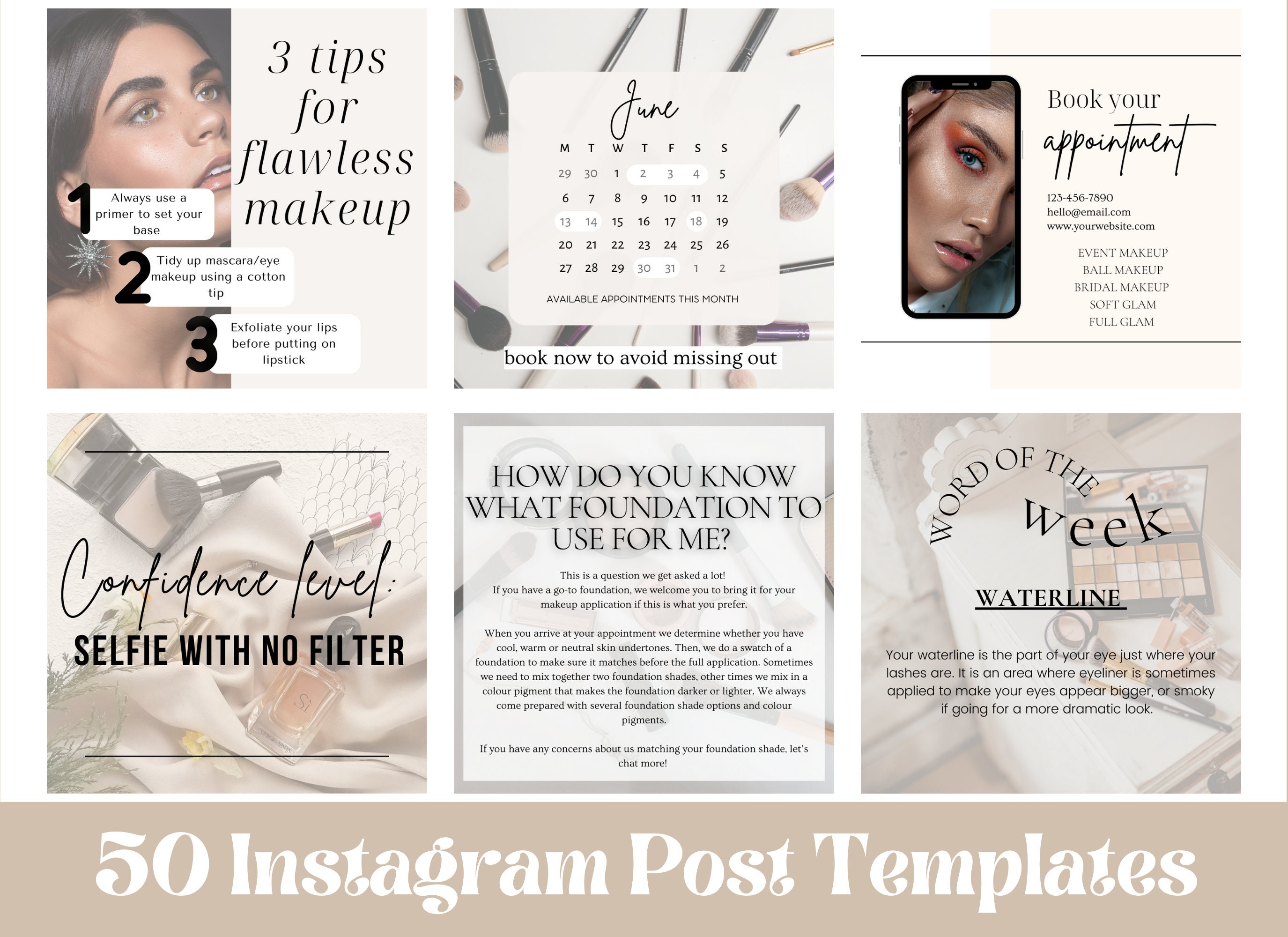 100 Makeup Artist Instagram Templates | Bridal Makeup Template | Makeup ...
