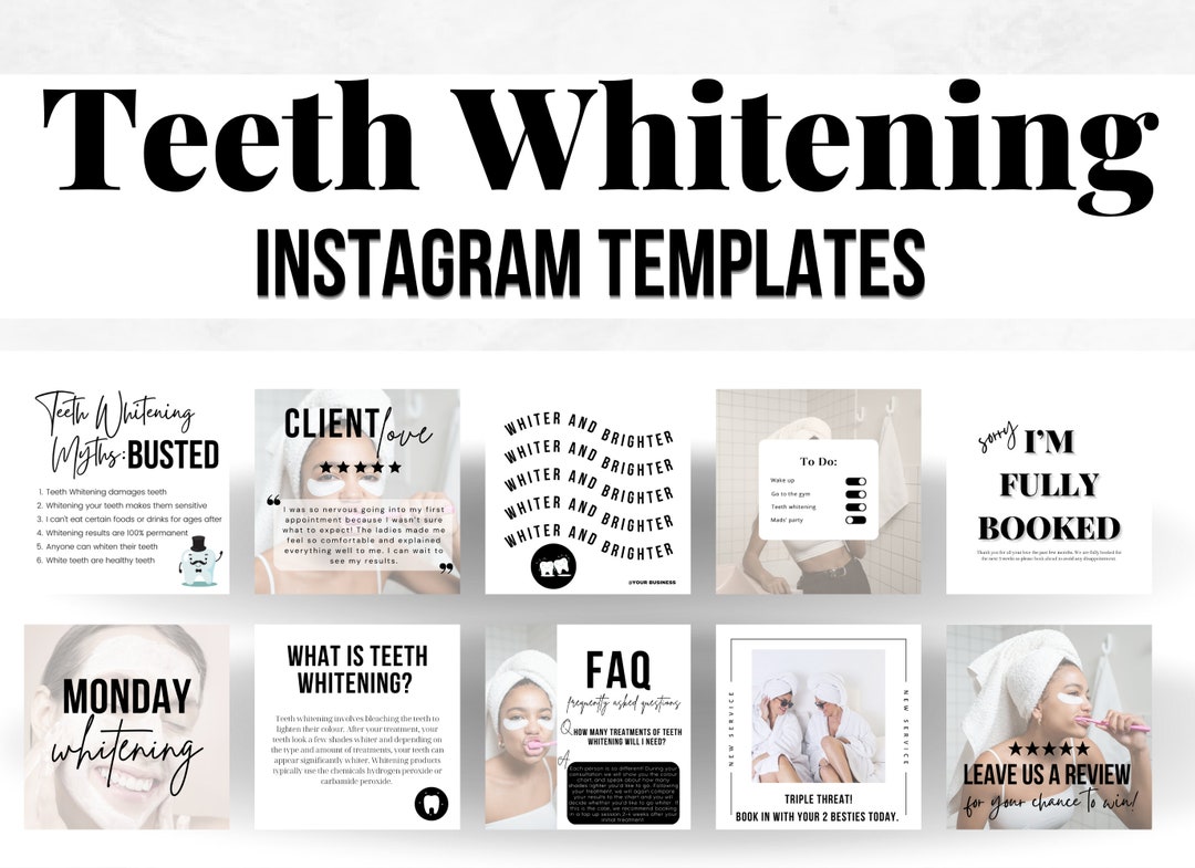 100 Teeth Whitening Instagram Templates | Teeth Whitening Business ...