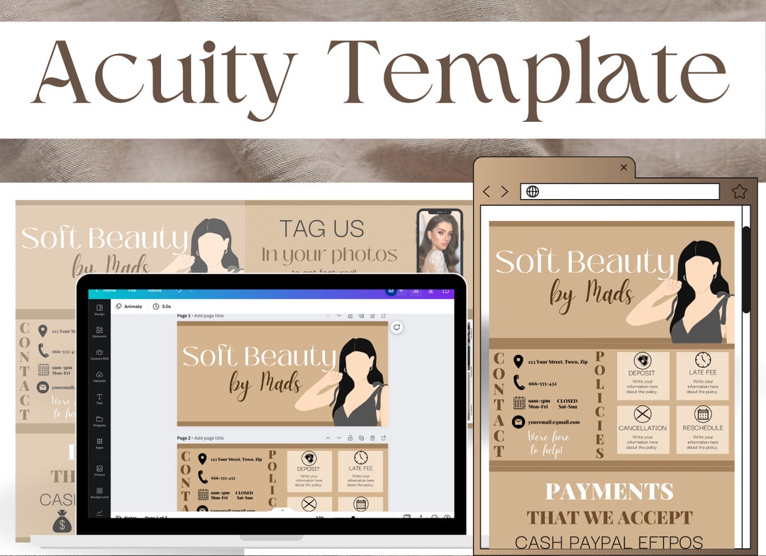 DIY Acuity Website Template Acuity scheduling Template Makeup Booking ...