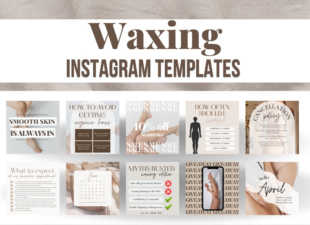 100 Waxing Instagram Templates | Hair Removal Template | Waxing Social ...