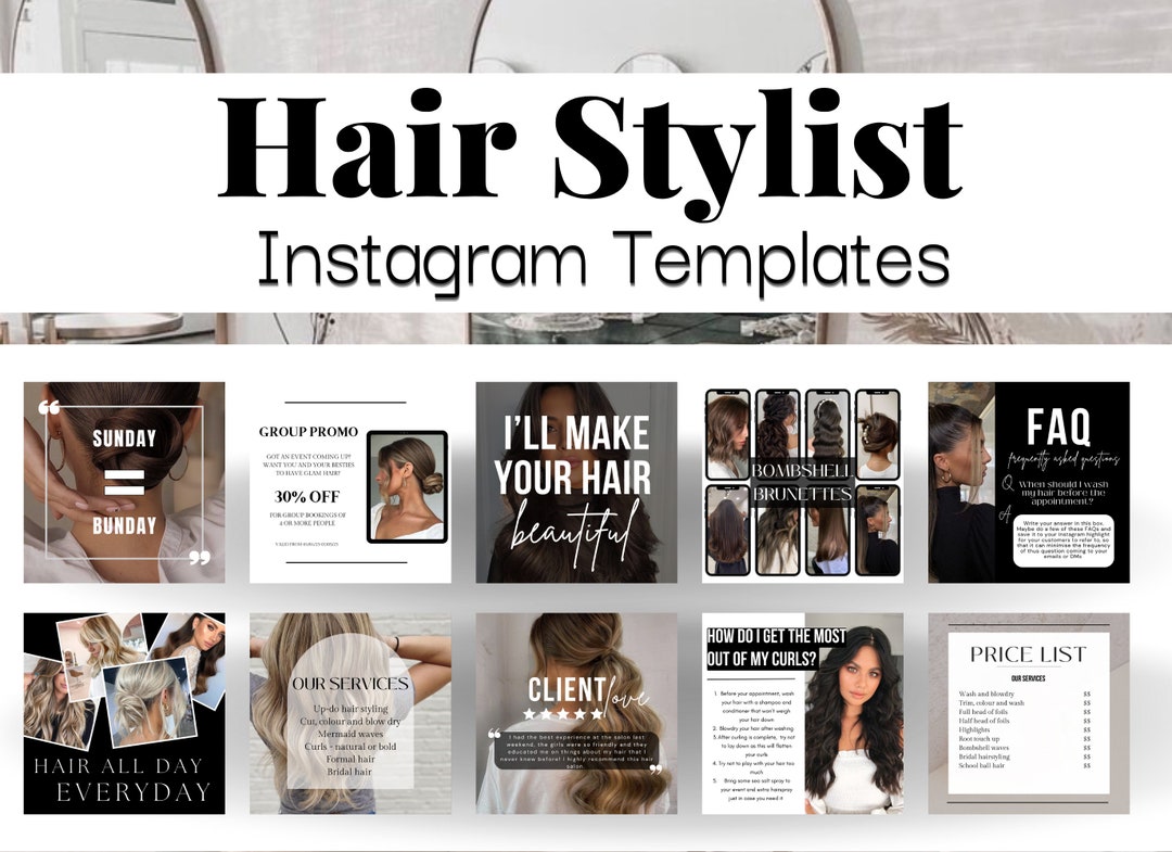 100 Hair Stylist Instagram Templates | Hair Dresser Templates | Hair ...