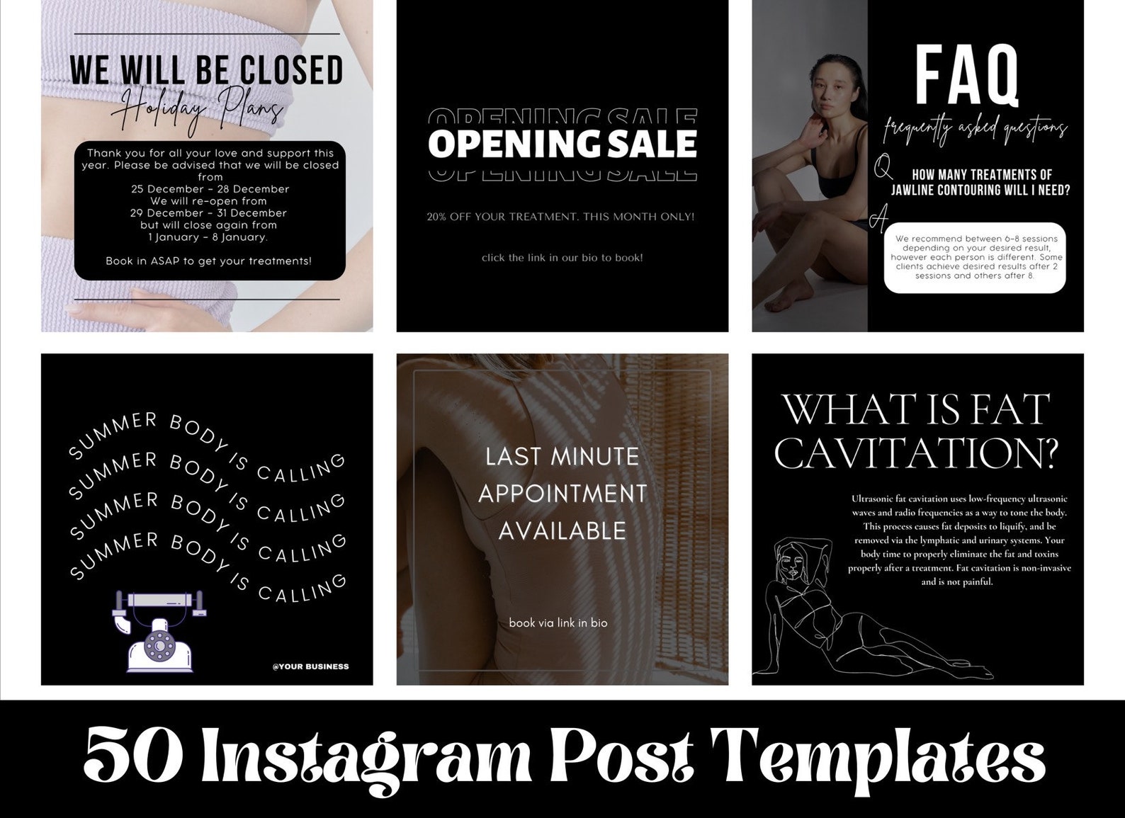 100 Body Sculpting Instagram Templates | Body Contouring Templates ...