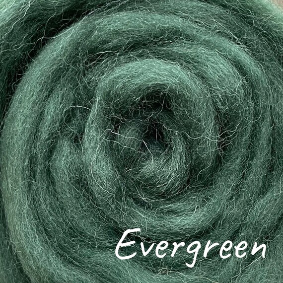 Shetland Wool Roving Top 100% British Wool Evergreen Dark - Etsy