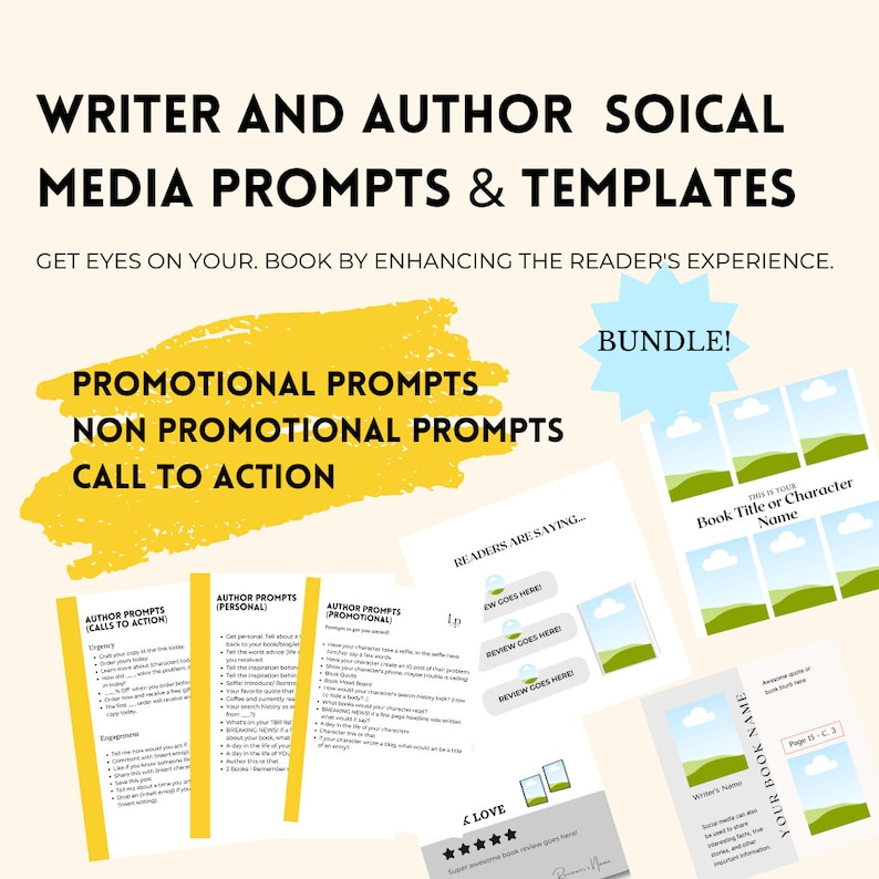 Writer and Author Social Media Prompts and Templates - Etsy