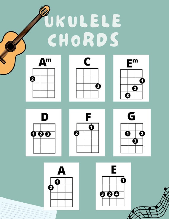 Easy Ukulele String Chart Ukulele Tuner