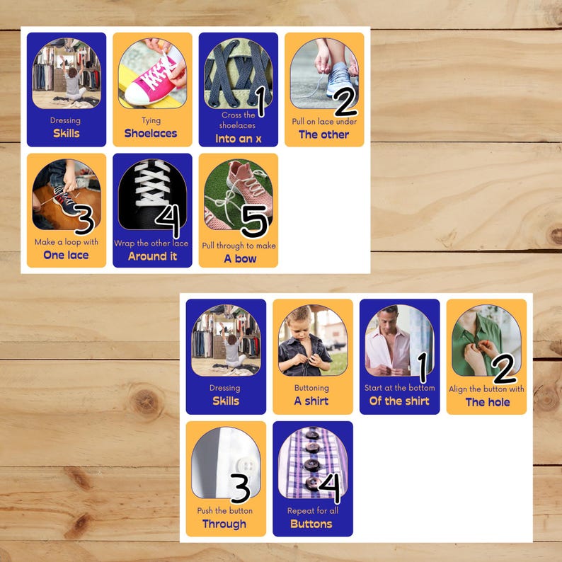 Kids Dressing Skills Flashcards | Kids Self Care Learning Aid | ADL ...