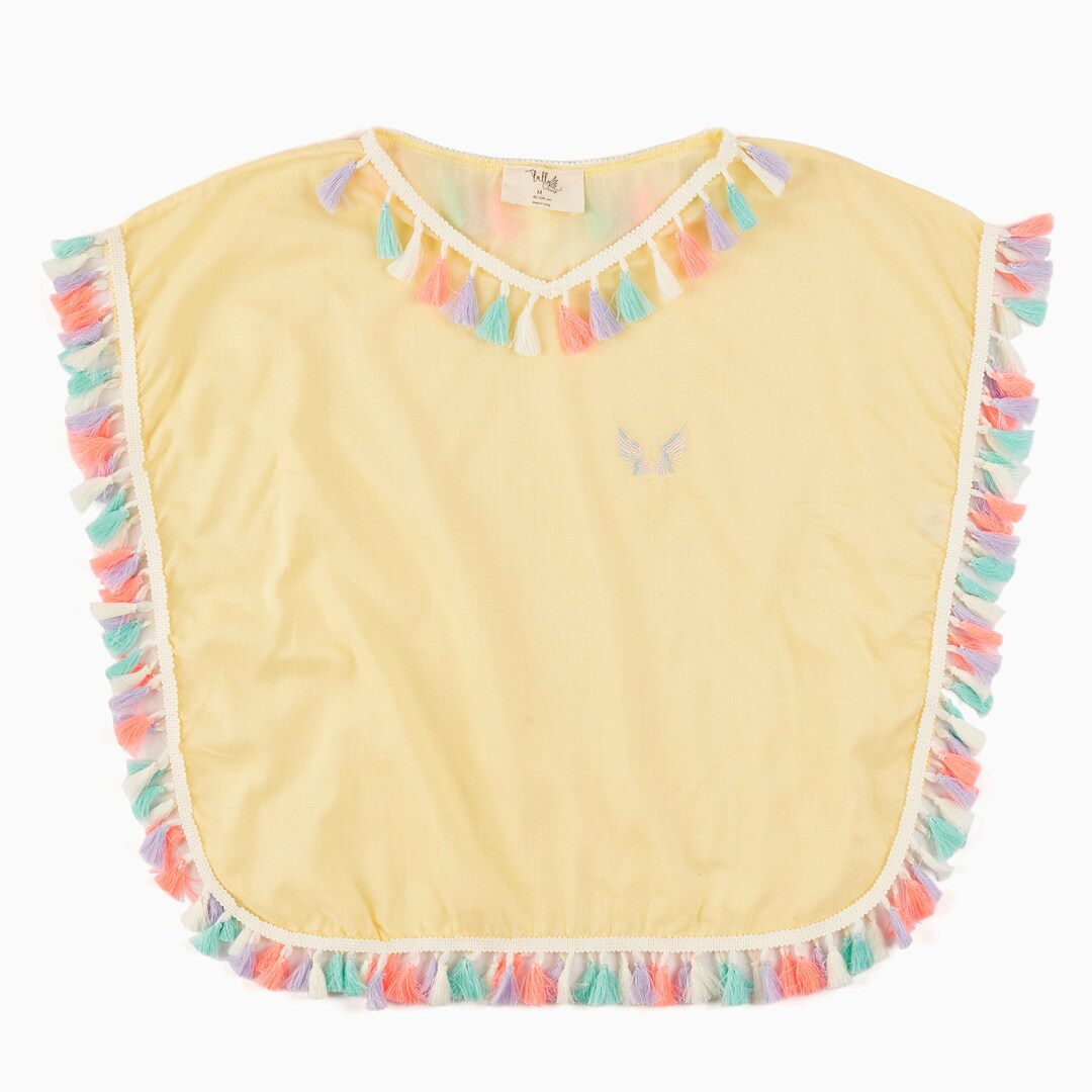 Girl Summer Yellow Pareo Beach Dress Breathable & Colorful Kids Cotton ...