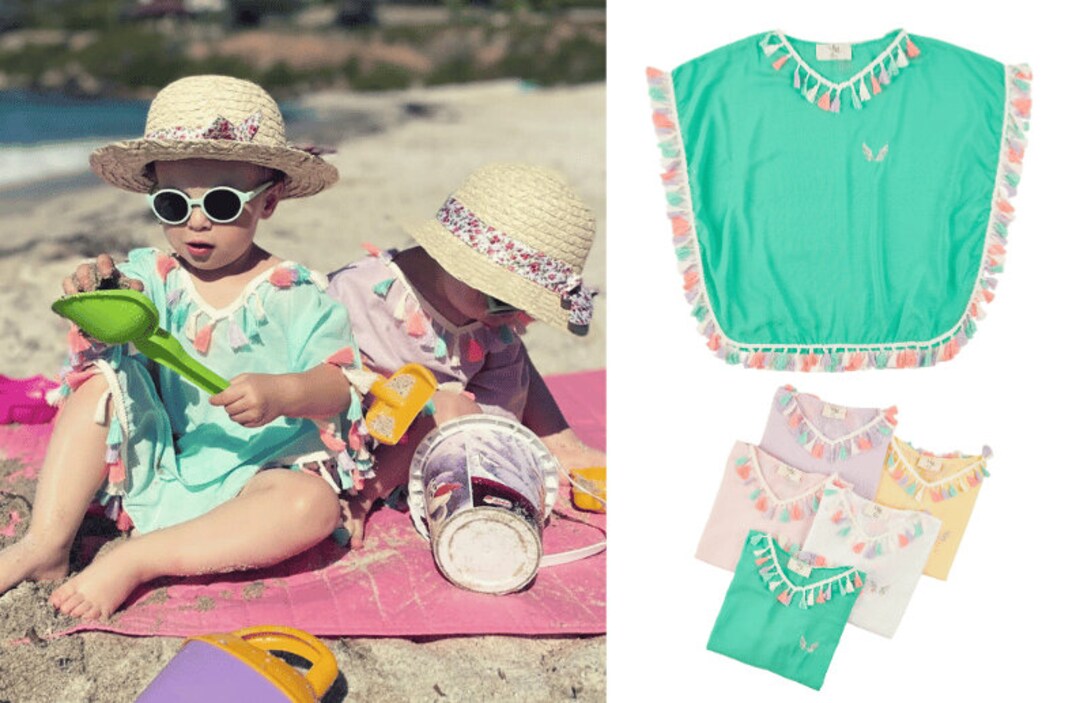 Girl Summer Cotton Pareo Beach Dress Breathable & Colorful Kids Cotton ...
