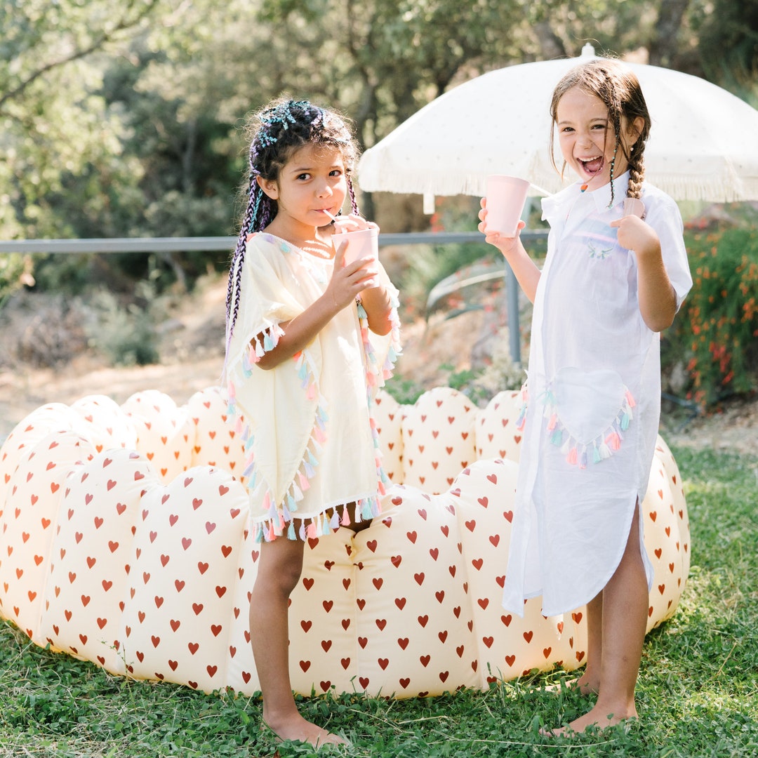 Girl Summer White Pareo Beach Dress Breathable & Colorful Kids Cotton ...