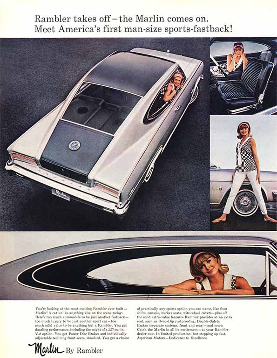 Retro Rambler Marlin 1965 Poster, Vintage, Wall Art, A Great Gift for ...