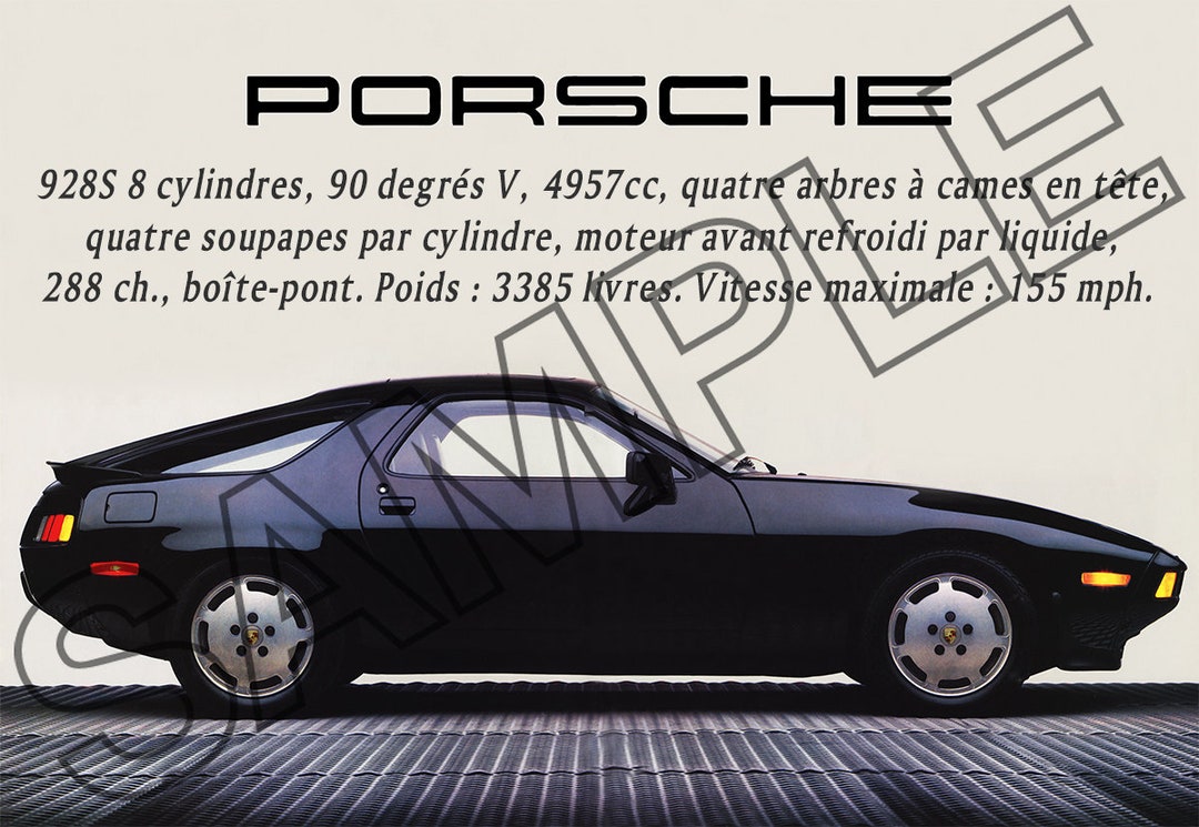 Poster Poster of the Porsche 928S 1986-wall Art Decorative Automobile ...