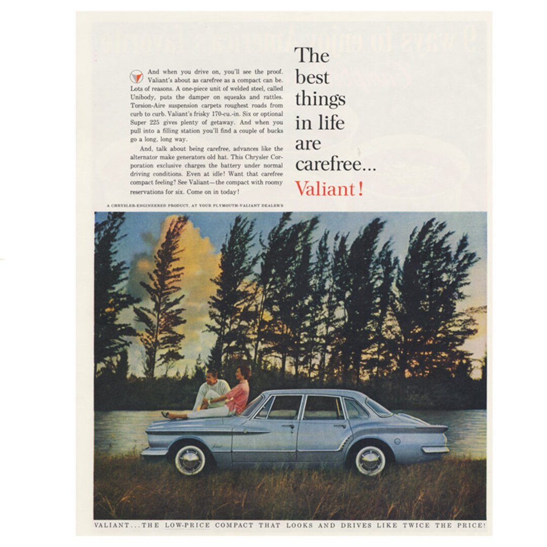 Plymouth Valiant 1961 Vintage Poster Wall Art a Great Gift - Etsy
