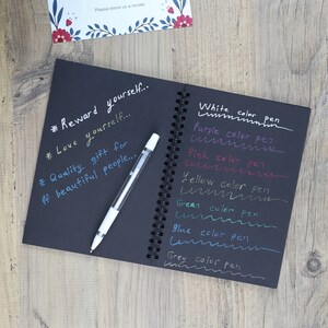 3 SET Black Notebook A5, Black Paper Notebook, Black Page Notebook ...