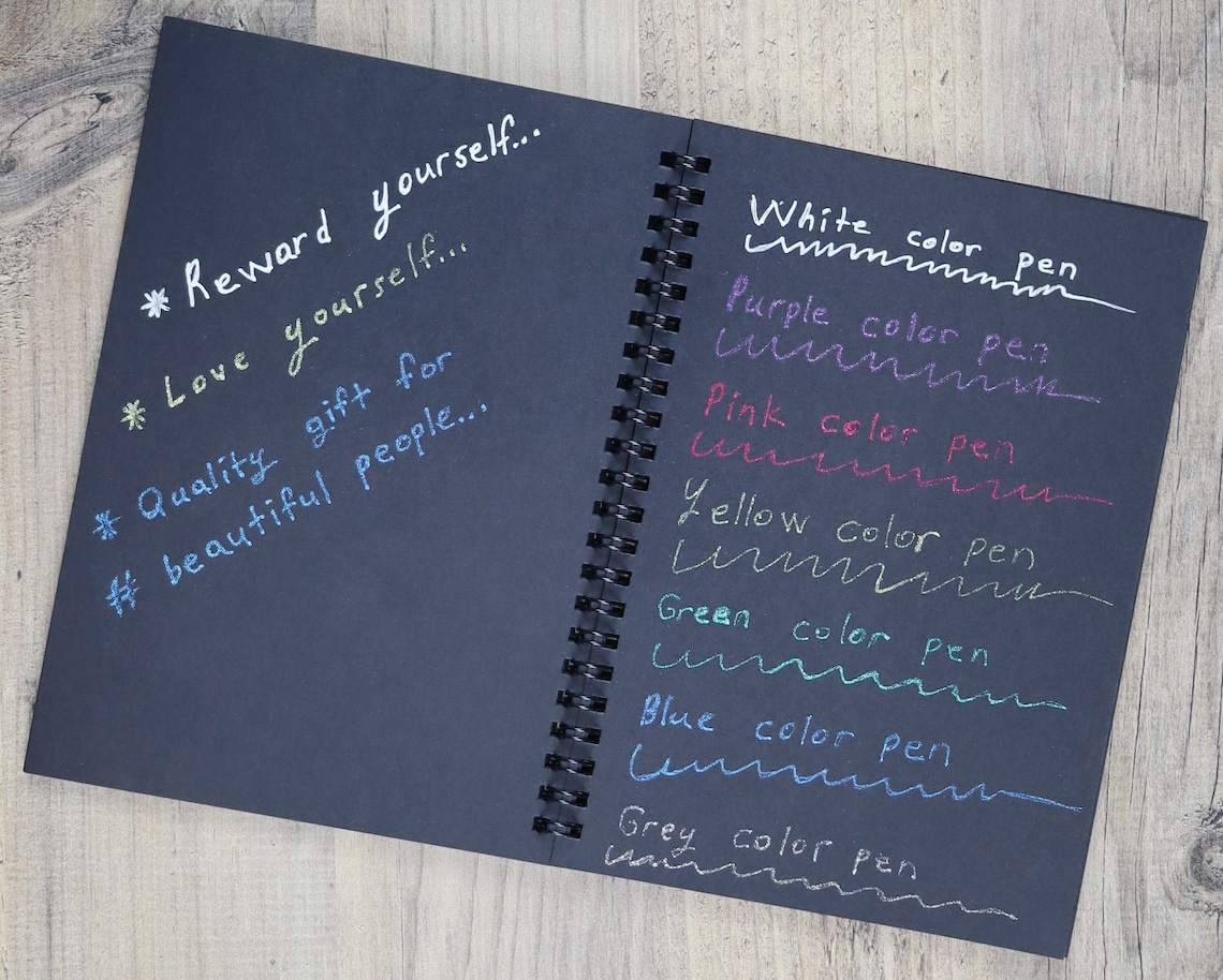 3 SET Black Notebook A5, Black Paper Notebook, Black Page Notebook ...