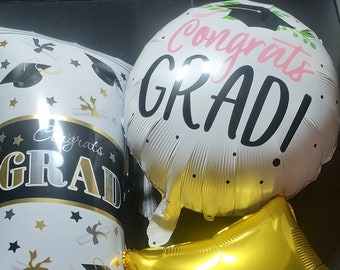CONGRATS GRAD Letter Balloon Banner Gold Rose Gold Silver - Etsy