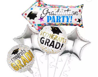 CONGRATS GRAD Letter Balloon Banner Gold Rose Gold Silver - Etsy