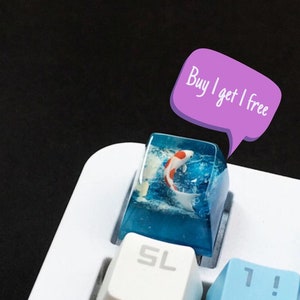 Blue and White Keycap, Koi Fish Keycaps, Spacebar Keycap, Custom ...