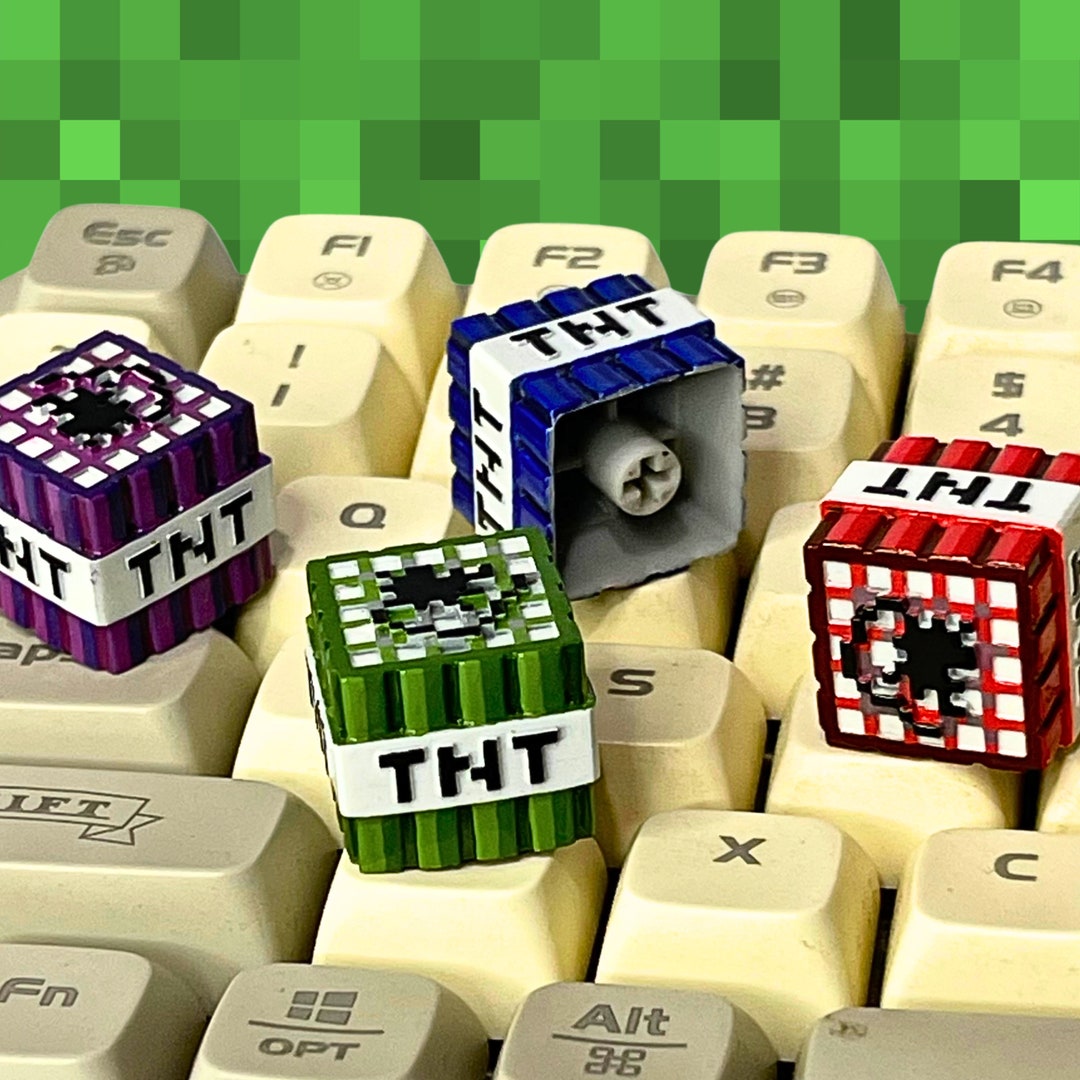 TNT Minecraft Resin Keycap Minecraft Ore Inspired Artisan - Etsy